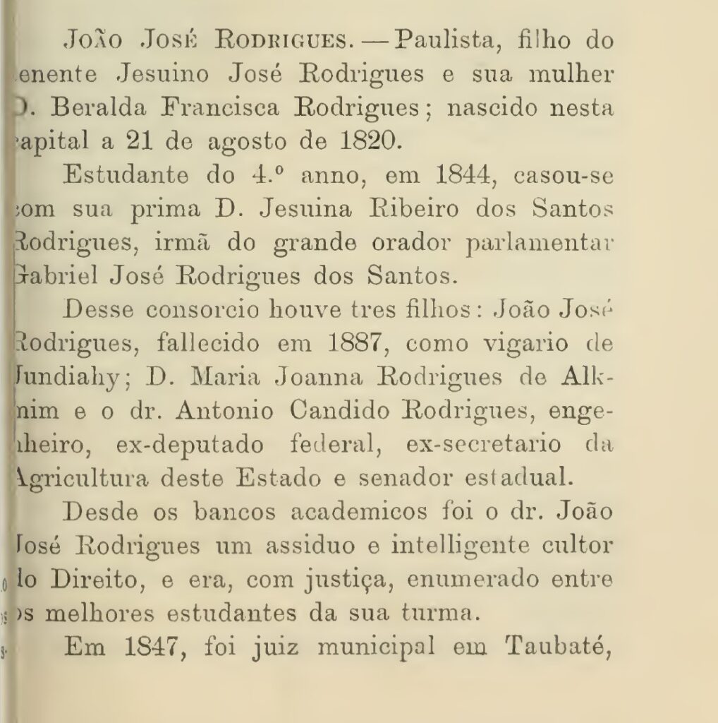 GENEALOGIA: JOÃO JOSÉ RODRIGUES. De pé, olhando para São Paulo ...